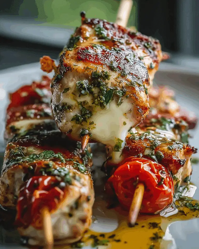 Garlic Mozzarella Chicken Bomb Skewers - DairiesFood