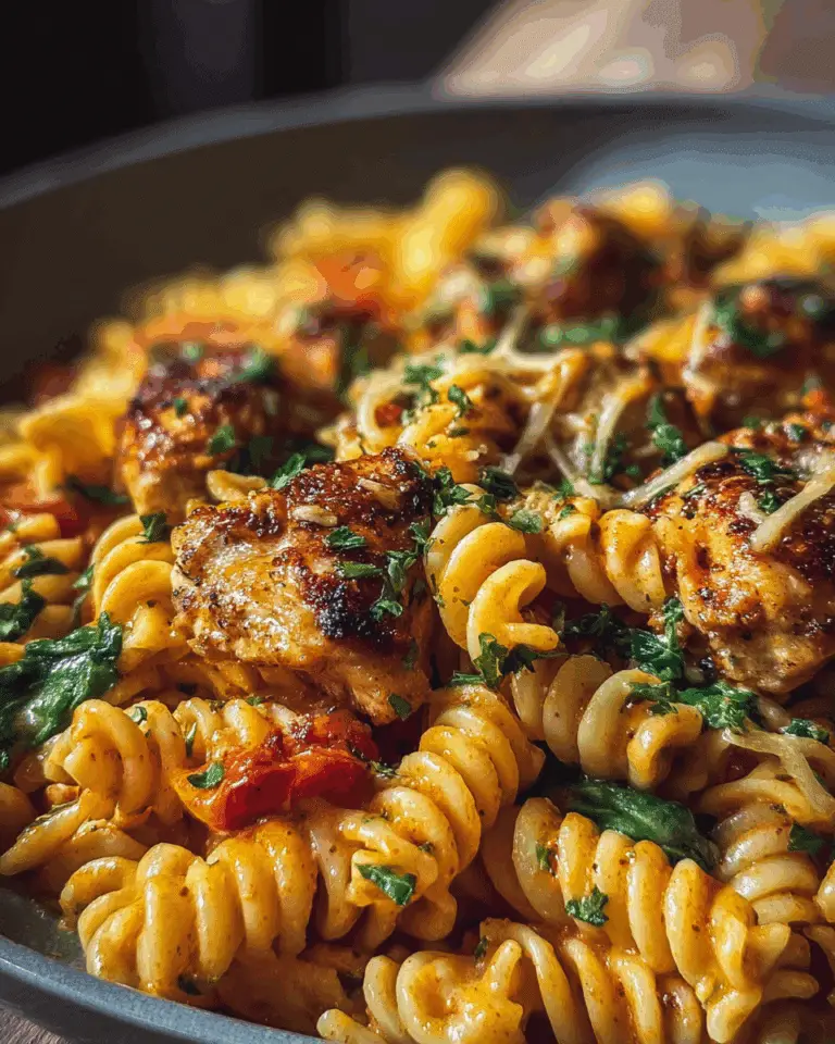 Cheesy Cajun Garlic Chicken Rotini Skillet Recipe - DairiesFood